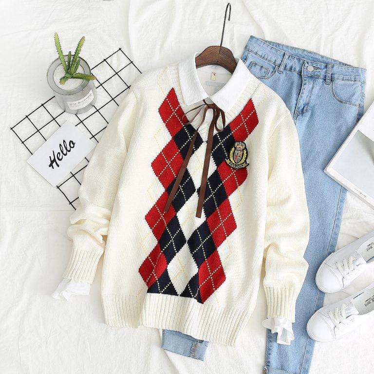 Long-sleeved British style class clothes school knitwear | school ...