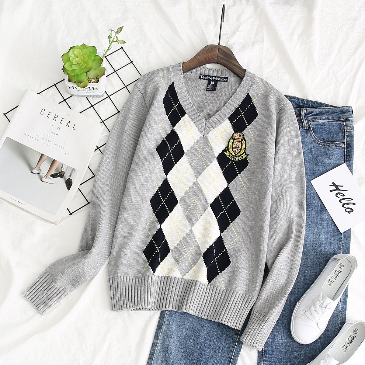 Long-sleeved British style class clothes school knitwear | school ...