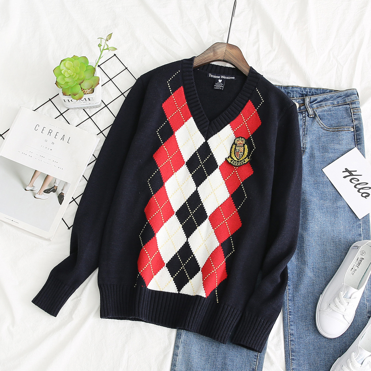 Long-sleeved British style class clothes school knitwear | school ...